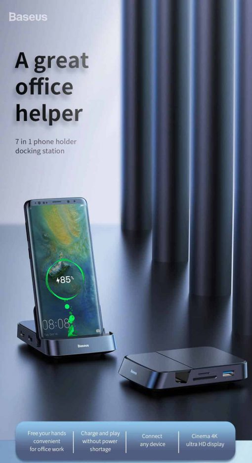 Bộ USB C DEX Station mở rộng cho Samsung, Huawei hiệu Baseus 8 in 1 kết ...