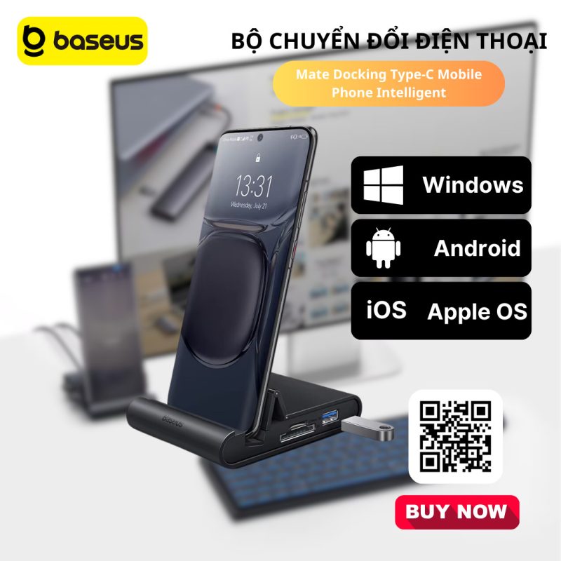 Bộ chuyển đổi dành cho điện thoại Baseus Mate Docking Type-C Mobile ...